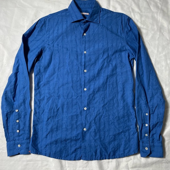 capri | Shirts | Capri Button Down Blue Floral Vertical Striped Shirt ...